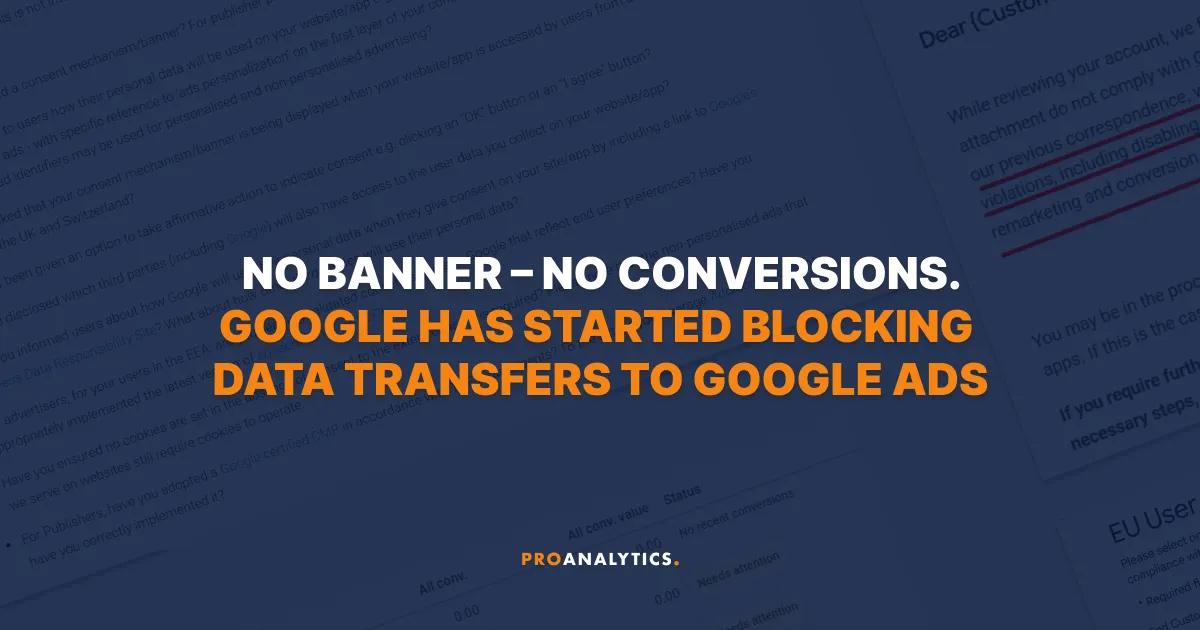 Consent Mode & Google Ads: what happens without a GDPR-compliant cookie banner | PRO ANALYTICS